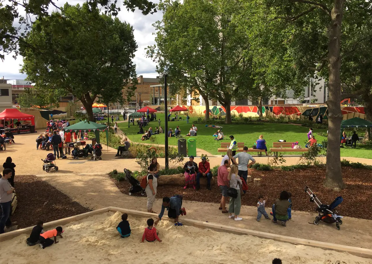 The park at the heart of Elephant Park opens - News - Landscape ...