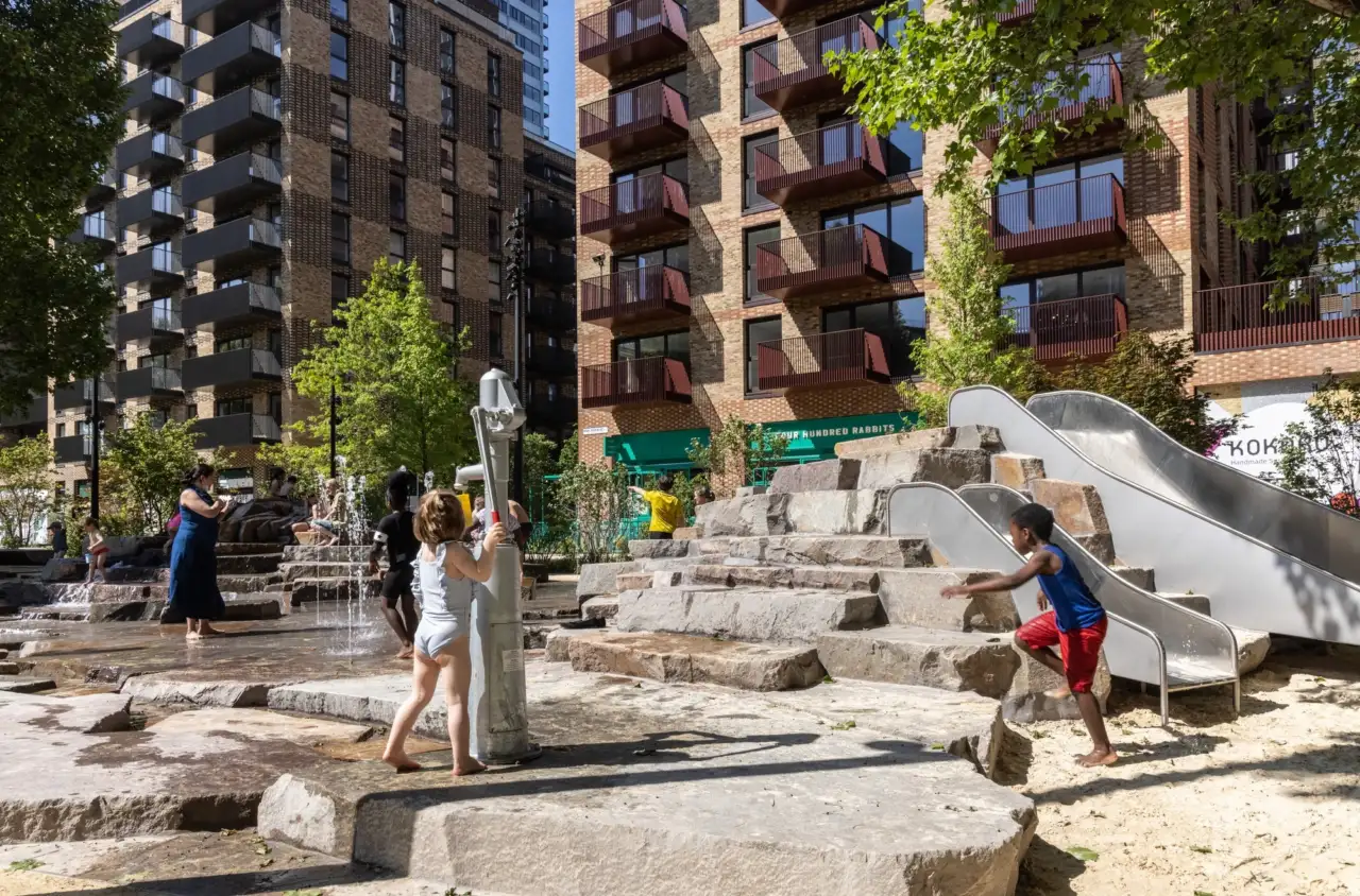 A spectacular new rock and watery landscape unveiled in Elephant Park ...